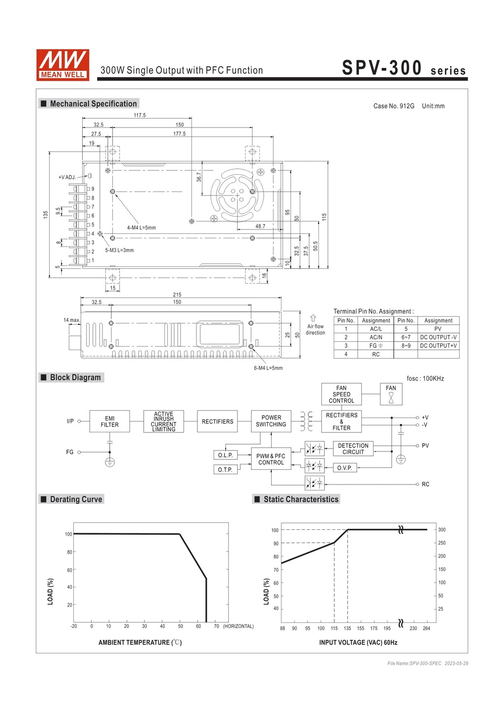 MEAN WELL SPV-300-12 12V 25A 300W 單 Qutput 帶 PFC 功能 SPV-300 | 蝦皮購物