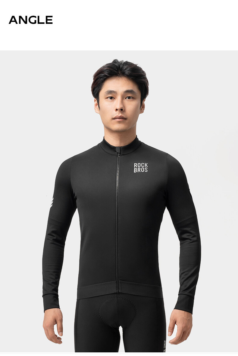 ROCKBROS 抓絨騎行服長袖 YKK 拉鍊保暖公路自行車山地車騎行服透氣舒適男士彈力輕便騎行服 | 蝦皮購物