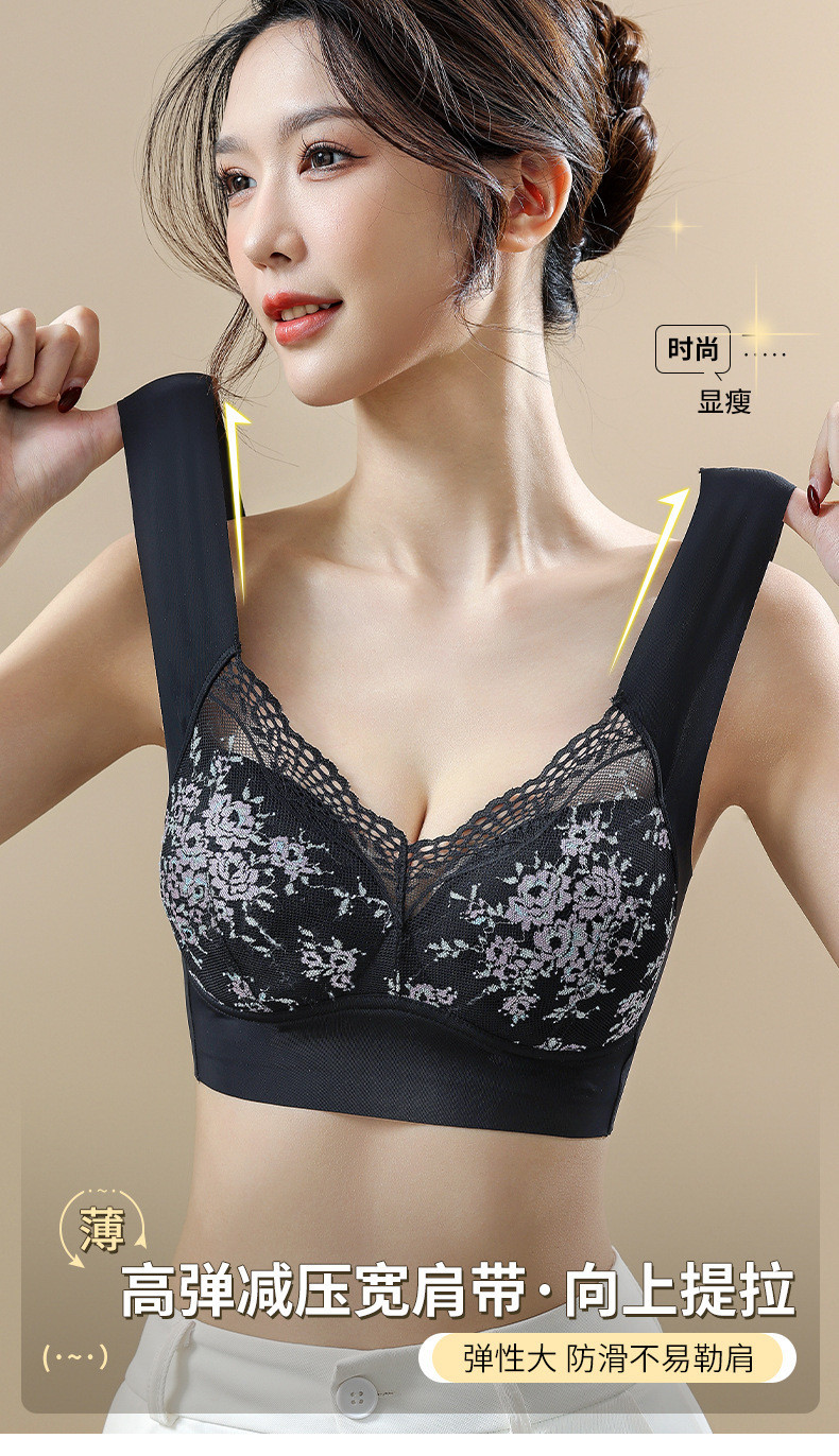【Wei Mi Rui】無鋼圈內衣 蕾絲內衣 文胸 無痕內衣 背心式內衣 美背內衣 大胸顯小 聚攏內衣 防下垂 透氣內衣 | 蝦皮購物