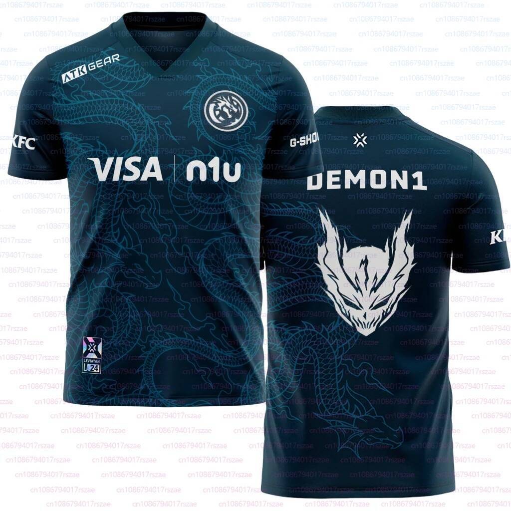 Team 2025 Leviatan Jersey VALORANT Fans 夏季 3D 打印 V 領透氣運動服制服男 | 蝦皮購物