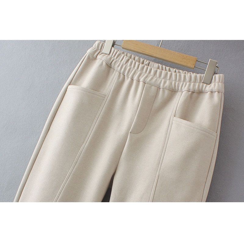 L-5XL 大碼女裝 長褲 秋冬褲子 300斤大碼女裝純色設計感前口袋多巴胺長褲寬松顯瘦ins打底褲 | 蝦皮購物