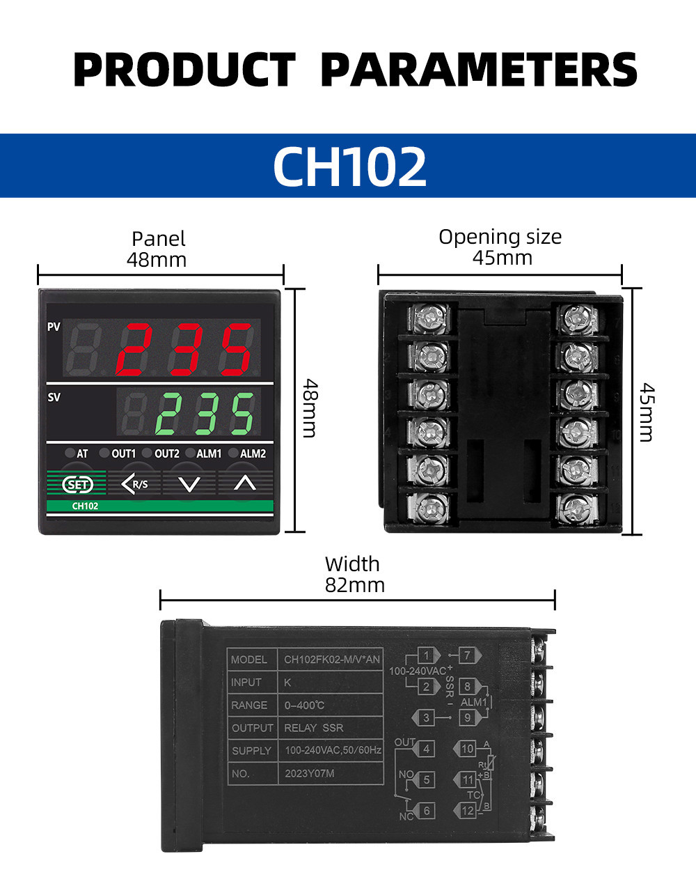 Ch102 CH402 CH702 CH902 PID溫控器溫度控制器穩壓器雙輸出通用輸入SSR繼電器110VAC 22 | 蝦皮購物