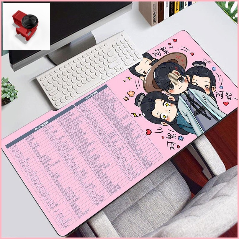 熱銷10c1 超大動漫二次元禁慾系快捷鍵滑鼠墊女生山河令遊戲電腦桌墊鍵盤墊 | 蝦皮購物