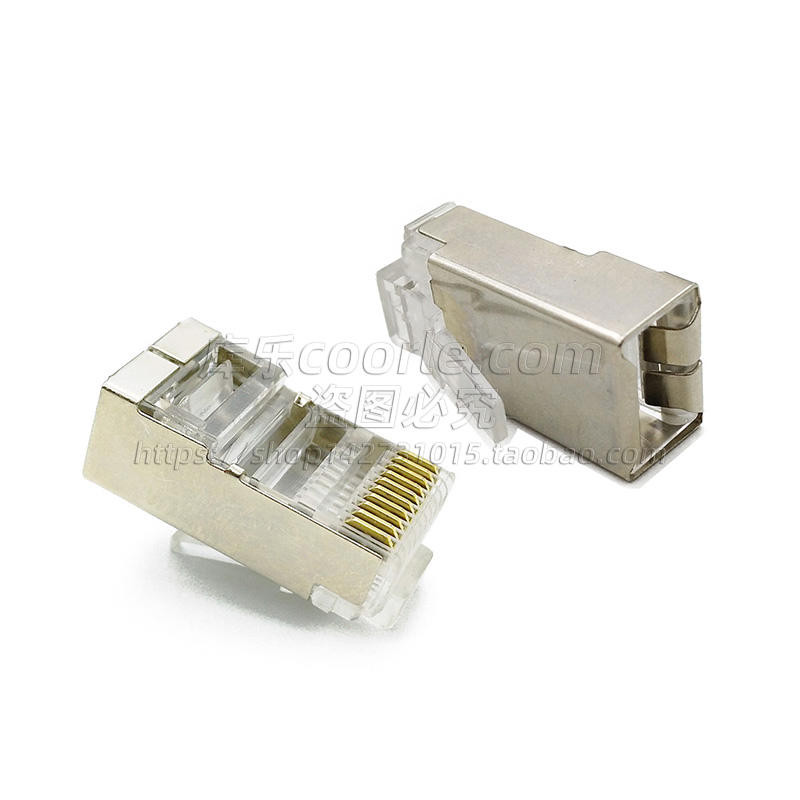 極速交付= 高性能10芯專用佈線接頭 10P10C鍍金插頭 RJ50屏蔽式十芯水晶頭 | 蝦皮購物