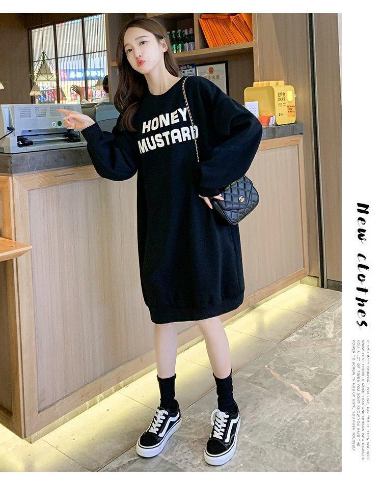 胖MM2-300斤特大碼減齡衛衣女秋冬新款中長款刷毛加厚寬鬆上衣潮 圓領衛衣 秋冬衛衣 字母印花長袖大學t 【PAPA】 | 蝦皮購物