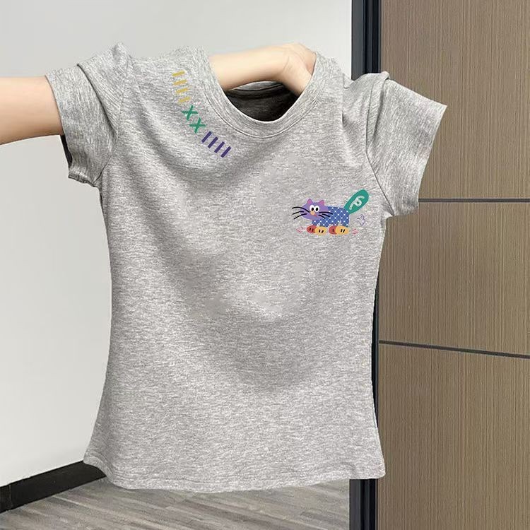 夏季潮牌240G純棉正肩短袖T卹女裝清新百搭學院風修身上衣ins | 蝦皮購物