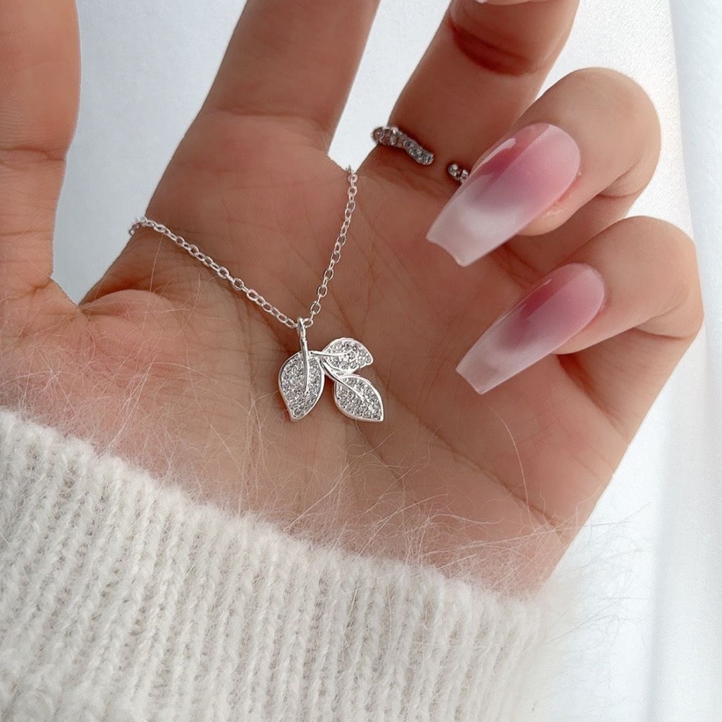 s925純銀三生葉子項鏈女高級輕奢小衆設計感女友閨蜜學生生日禮物{Umi尤米} | 蝦皮購物
