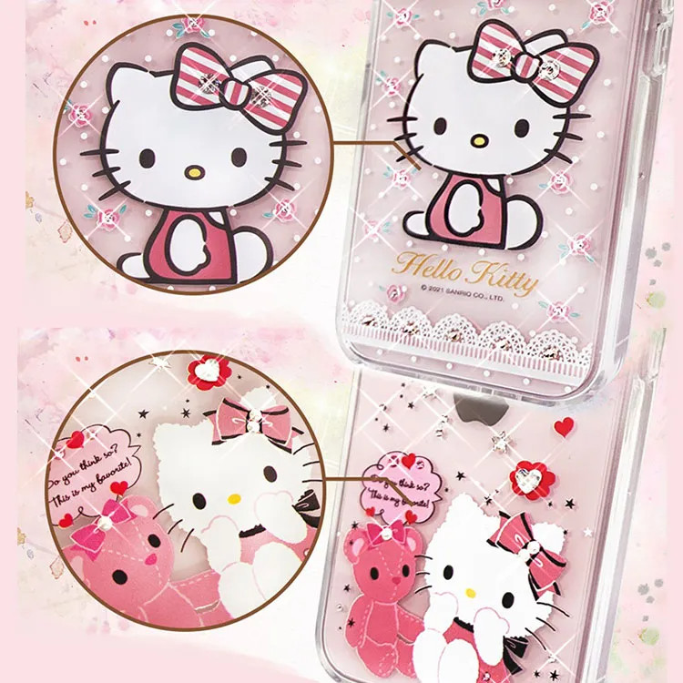 三麗鷗 雙料防摔隱形立架手機殼 HelloKitty1｜JimmyPop iPhone16/15系列 水晶彩鑽保護殼 | 蝦皮購物