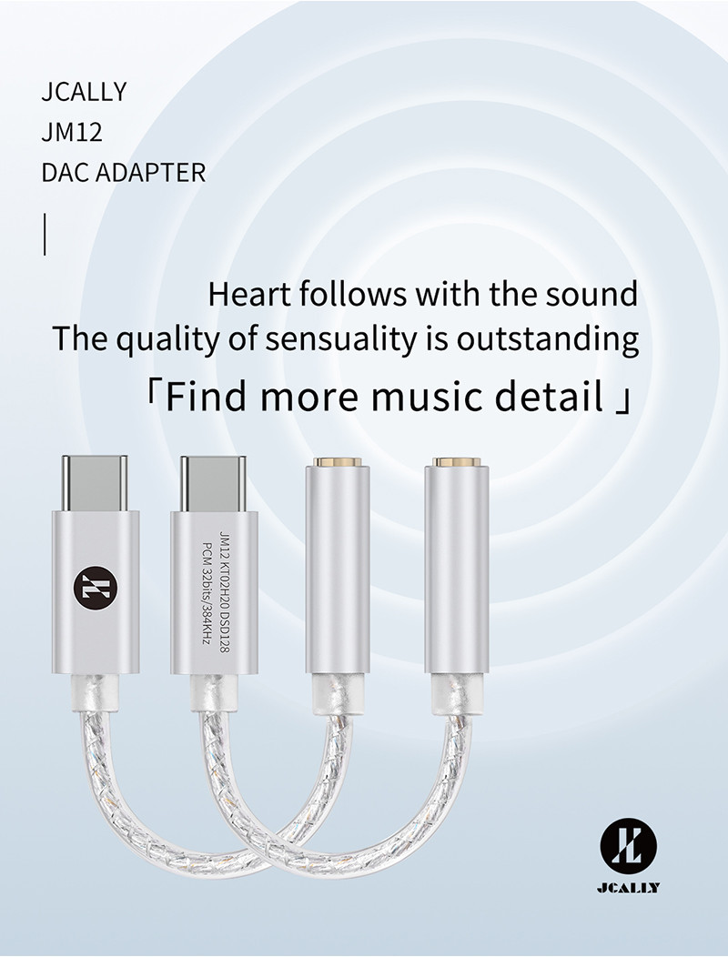 Jcally JM12 Type C USB C 轉 3.5mm DAC 芯片 KT02H20 Dongle DSD12 | 蝦皮購物