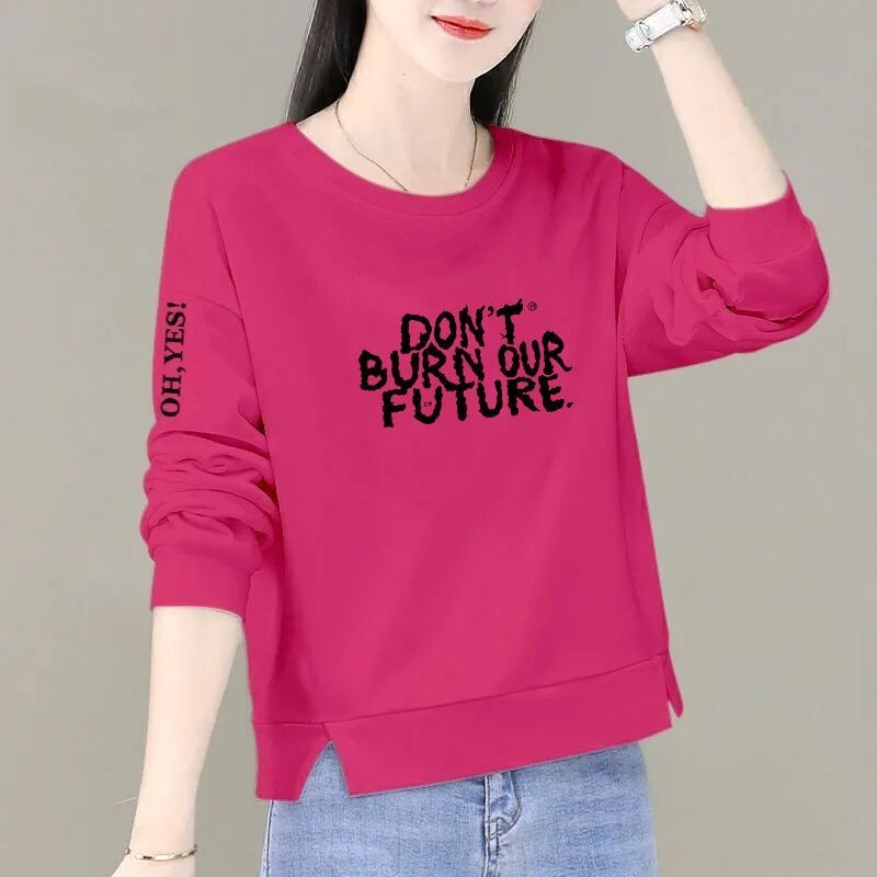 短款衛衣女2024春秋款韓版寬鬆矮個子高腰上衣女長袖T恤衫 秋季女生上衣 長袖氣質上衣 女生韓版上衣【樂購】 | 蝦皮購物