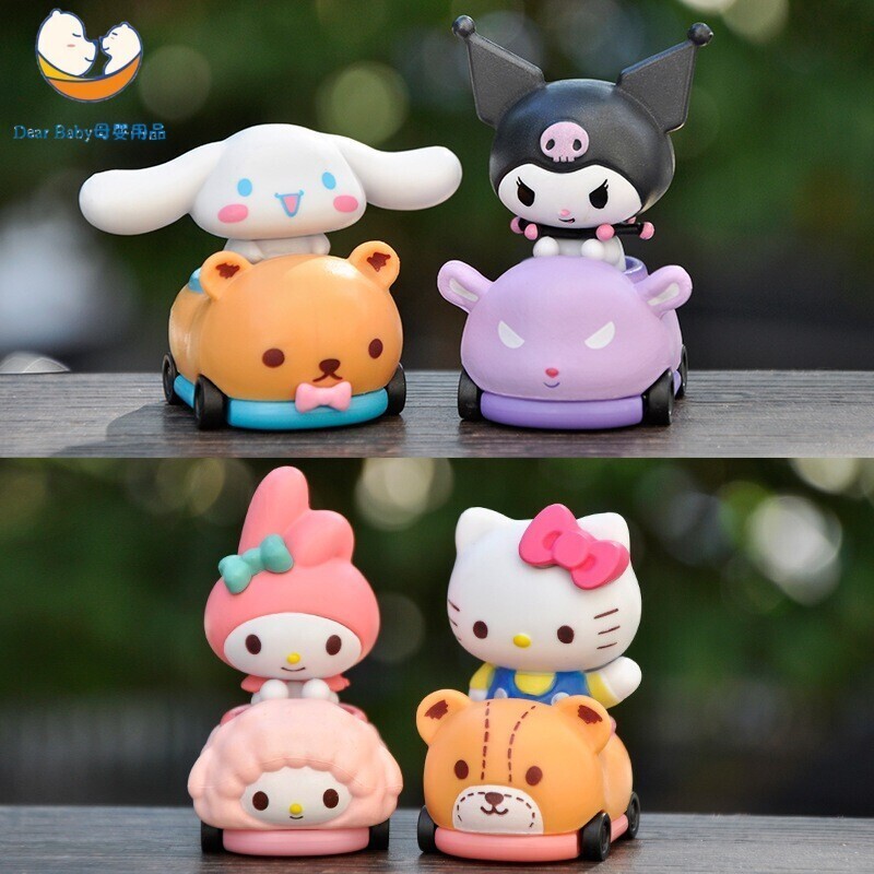 【Dear Baby】 現貨 4款整套 叄麗鷗卡通動漫 凱蒂貓 庫洛米 美樂蒂 大耳狗 騎車 卡哇伊Q版公仔人偶模型凋像 | 蝦皮購物
