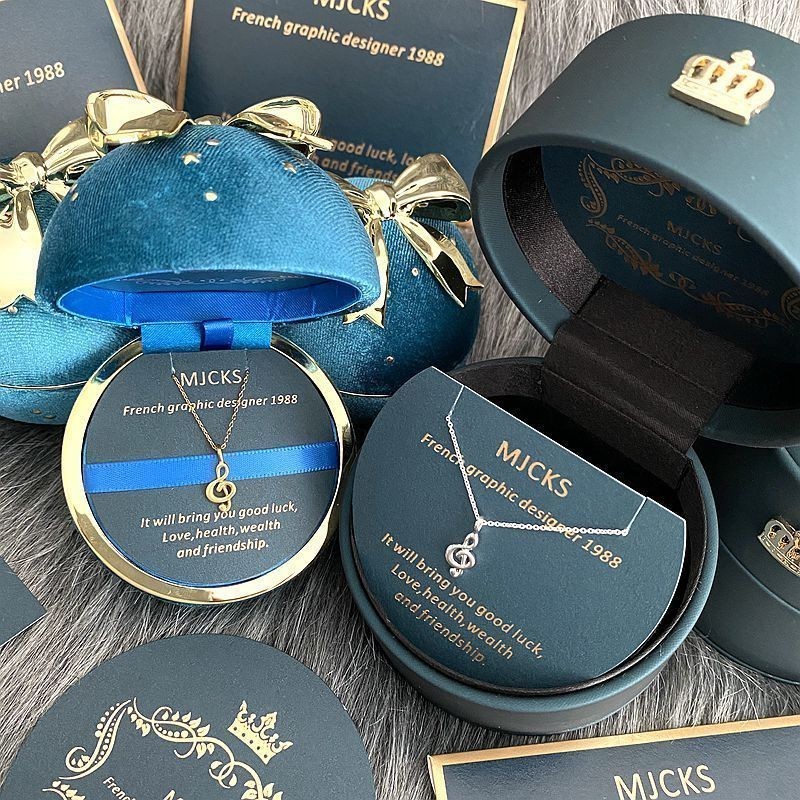 法國設計師簡約時尚音符造型小衆設計S925銀項鏈鎖骨鏈禮物女{Umi尤米} | 蝦皮購物