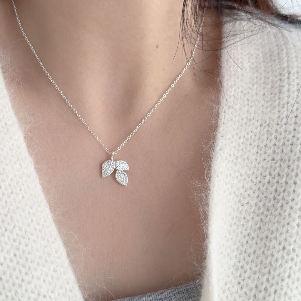 s925純銀三生葉子項鏈女高級輕奢小衆設計感女友閨蜜學生生日禮物{Umi尤米} | 蝦皮購物