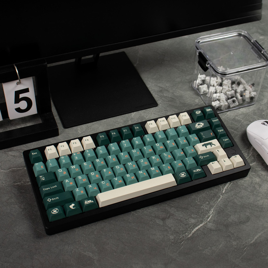寂靜森林鍵帽绿色俄语大全套PBT熱昇華原廠高度適配ATK/VGN等無線機械鍵盤 | 蝦皮購物