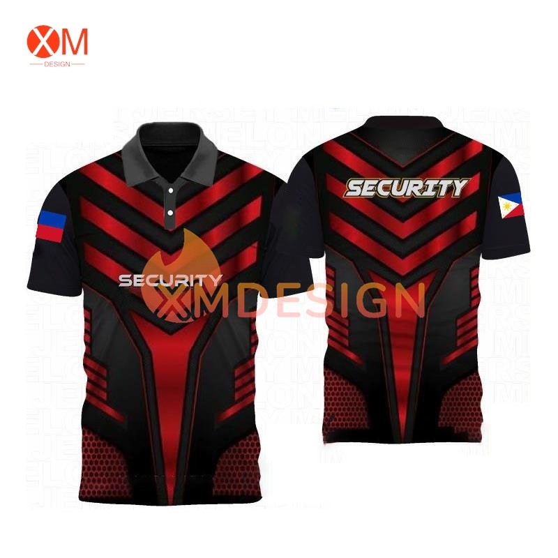 2024 新款 JERSEY SECURITY Full PRINTING POLO Shirt(可定制)免費定制名稱 | 蝦皮購物
