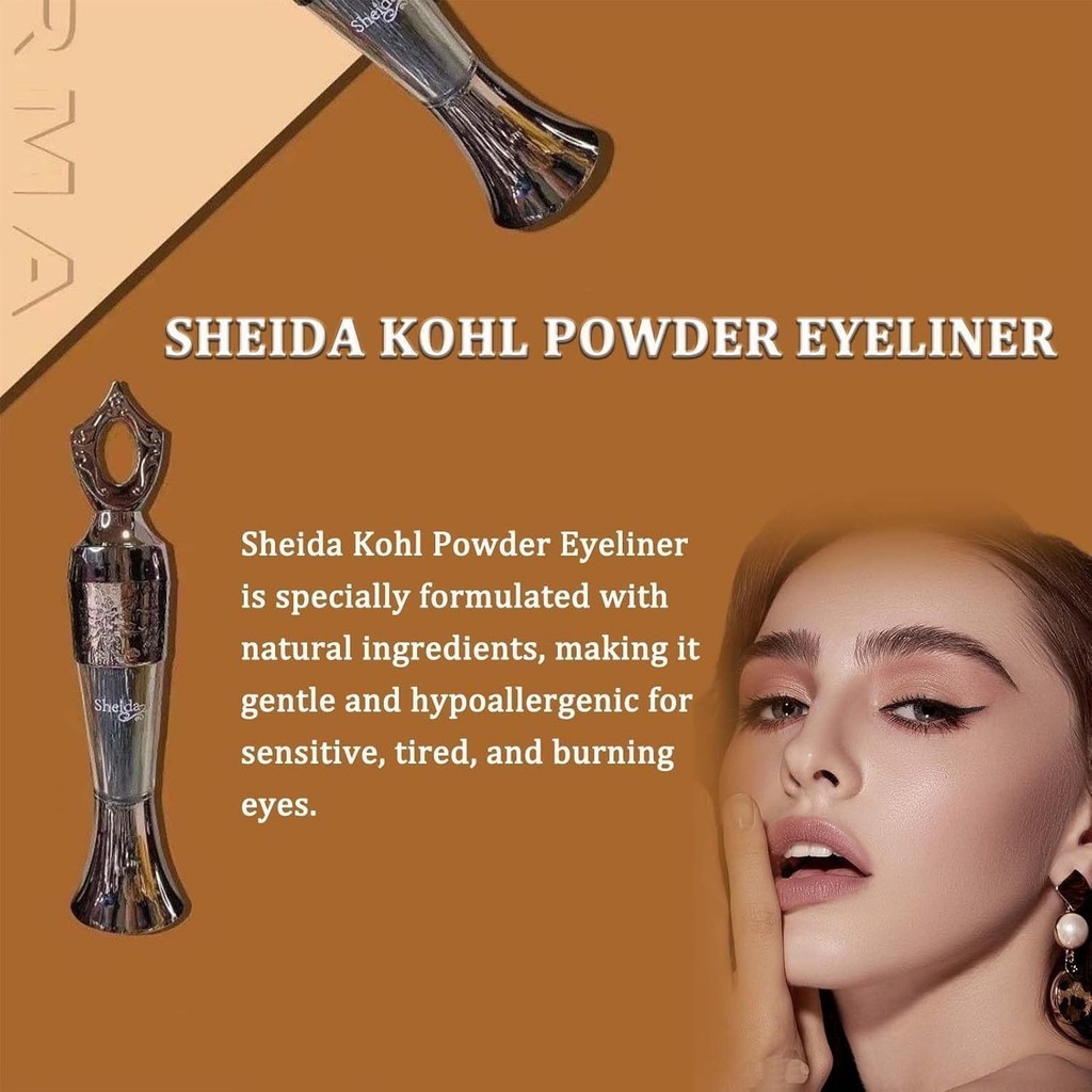 Sheida Kohl Powder Natural BLACK Surma Kajal Kohl 眼線粉瓶眼線筆 | 蝦皮購物