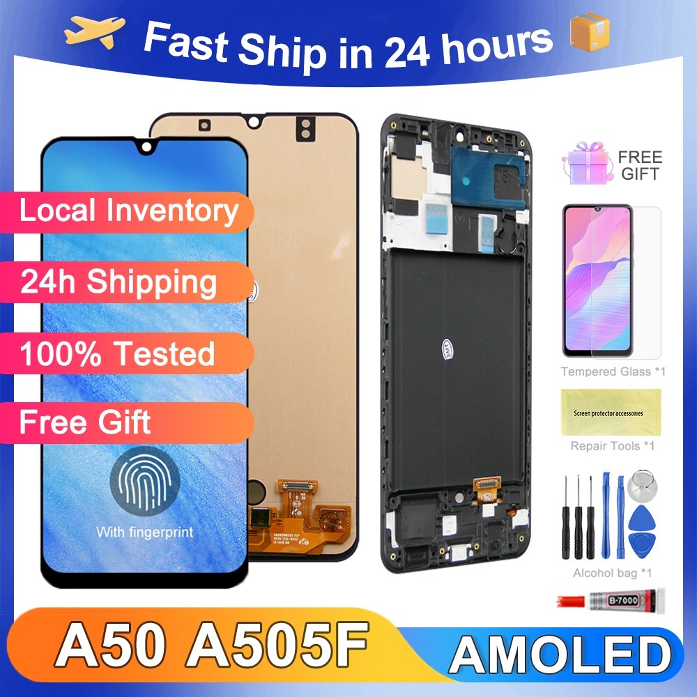 SAMSUNG Amoled 適用於三星 Galaxy A50 A505 A50S A507 A30 A305 LCD | 蝦皮購物