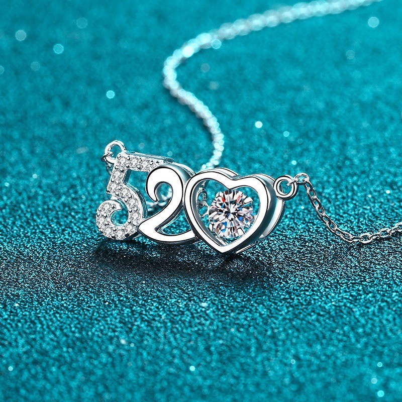 【帶Gra證書】S925銀520愛心吊墜莫桑石跳心情人節禮物可測試鑽筆 | 蝦皮購物