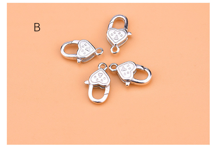S925純銀心形貓爪圓qq扣龍蝦扣手工編織飾品DIY配件材料 | 蝦皮購物