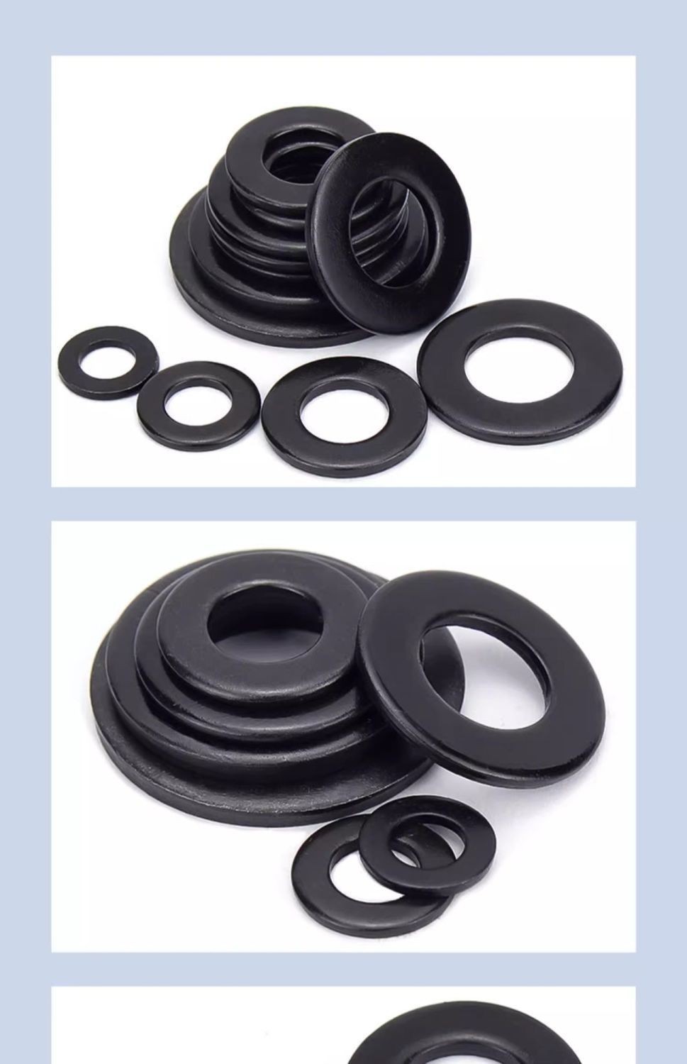 【臺灣出貨】購滿199出貨 黑色304不鏽鋼平墊加大墊 圈華司發黑墊片 超薄加寬厚鍍黑鋅M2-M20 熱銷 | 蝦皮購物