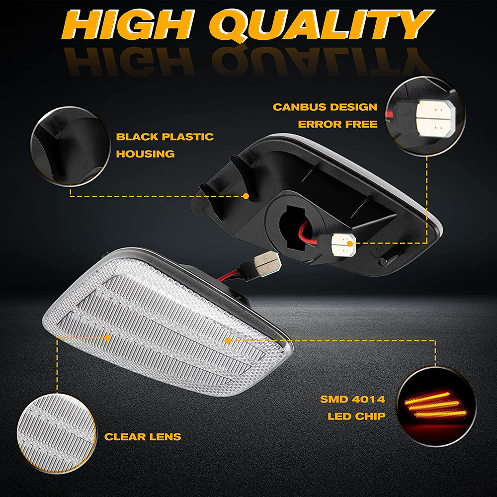 2 件裝透明透鏡 Led 前側標記燈,適用於 Jeep Wrangler TJ 1997-2006 全 Led 轉向信號 | 蝦皮購物
