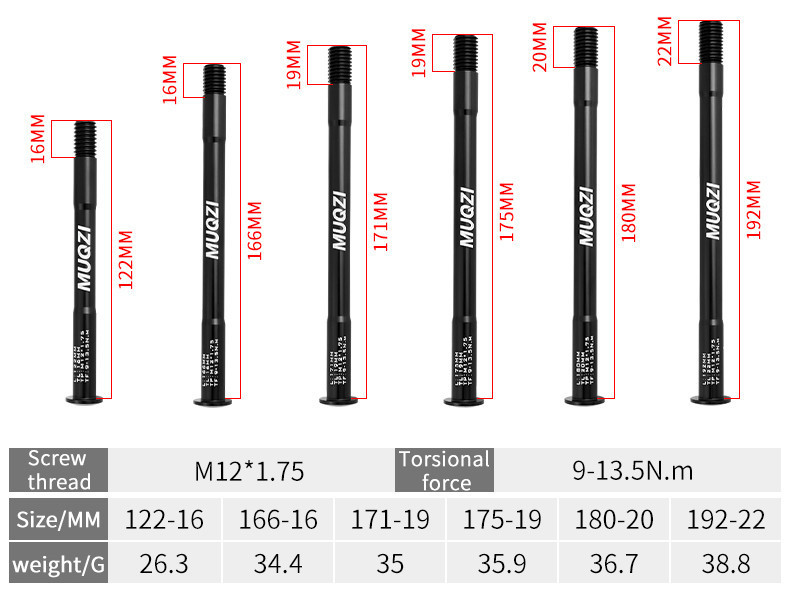 Muqzi 通軸 15x100 15x110 12x100 12x142 12x148 MTB 公路自行車前後輪轂軸前叉 | 蝦皮購物