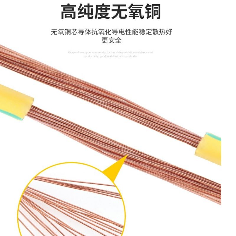 【樂泰商行】滿99出貨 黃綠接地線軟銅線 BVR2.5/4/6平方橋架 機房設備門窗光伏板連跨接線 | 蝦皮購物