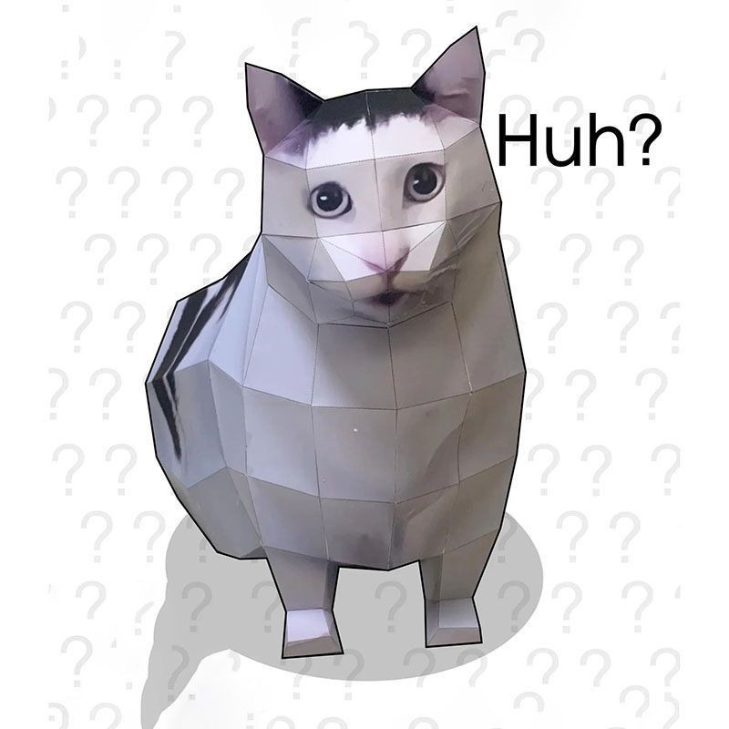 【回購率82%】oiiao貓huh貓Maxwell貓疑惑貓旋轉貓手工DIY紙模型折紙紙貓非成品Xuan🥨 | 蝦皮購物