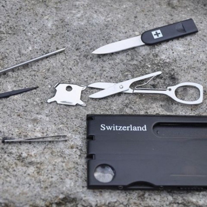 台灣出貨⭐外貿尾貨 瑞士Sizerland多功能刀卡/工具卡/野營卡 帶LED燈 YGJ | 蝦皮購物