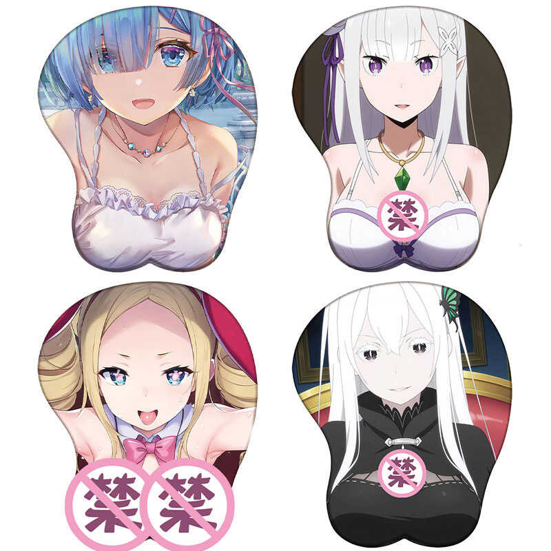 從零開始的異世界生活3d鼠標墊Re0蕾姆拉姆愛蜜莉雅矽膠胸手腕墊 fe4 | 蝦皮購物