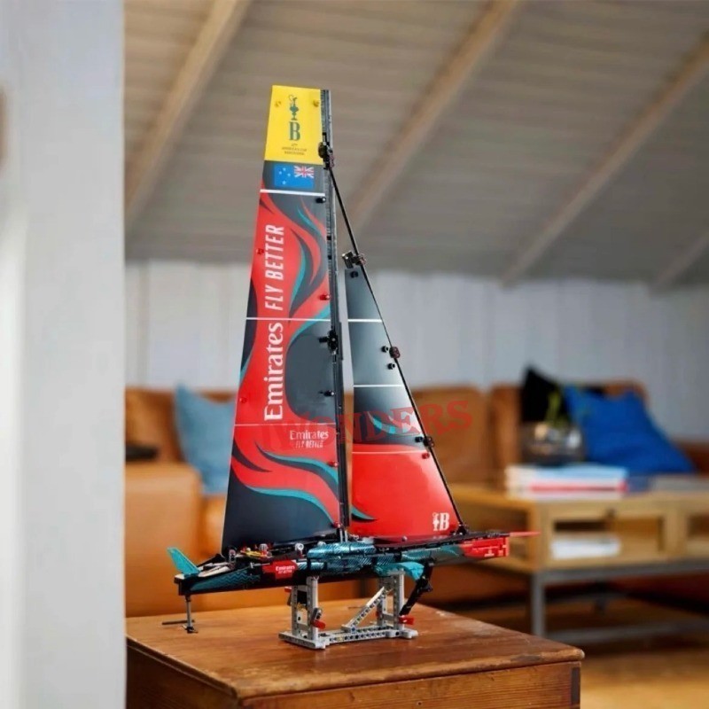 科技 機械組 阿聯酋隊紐西蘭AC75單體水翼帆船（962顆粒）拼裝 帆船 | 蝦皮購物