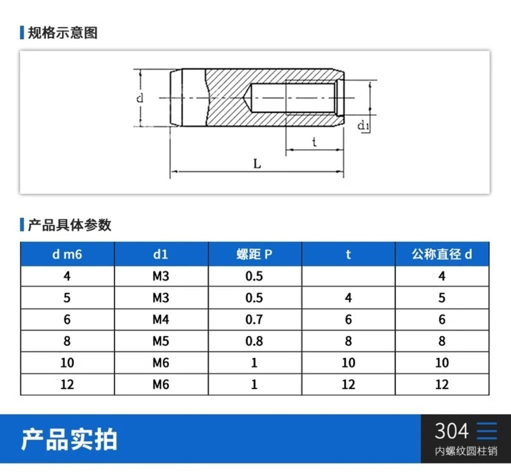 【MX1】304不鏽鋼內螺紋圓柱銷 M4-M12 ISO8735標準 內牙平行銷 內螺紋平行插銷 内牙圓柱銷 | 蝦皮購物