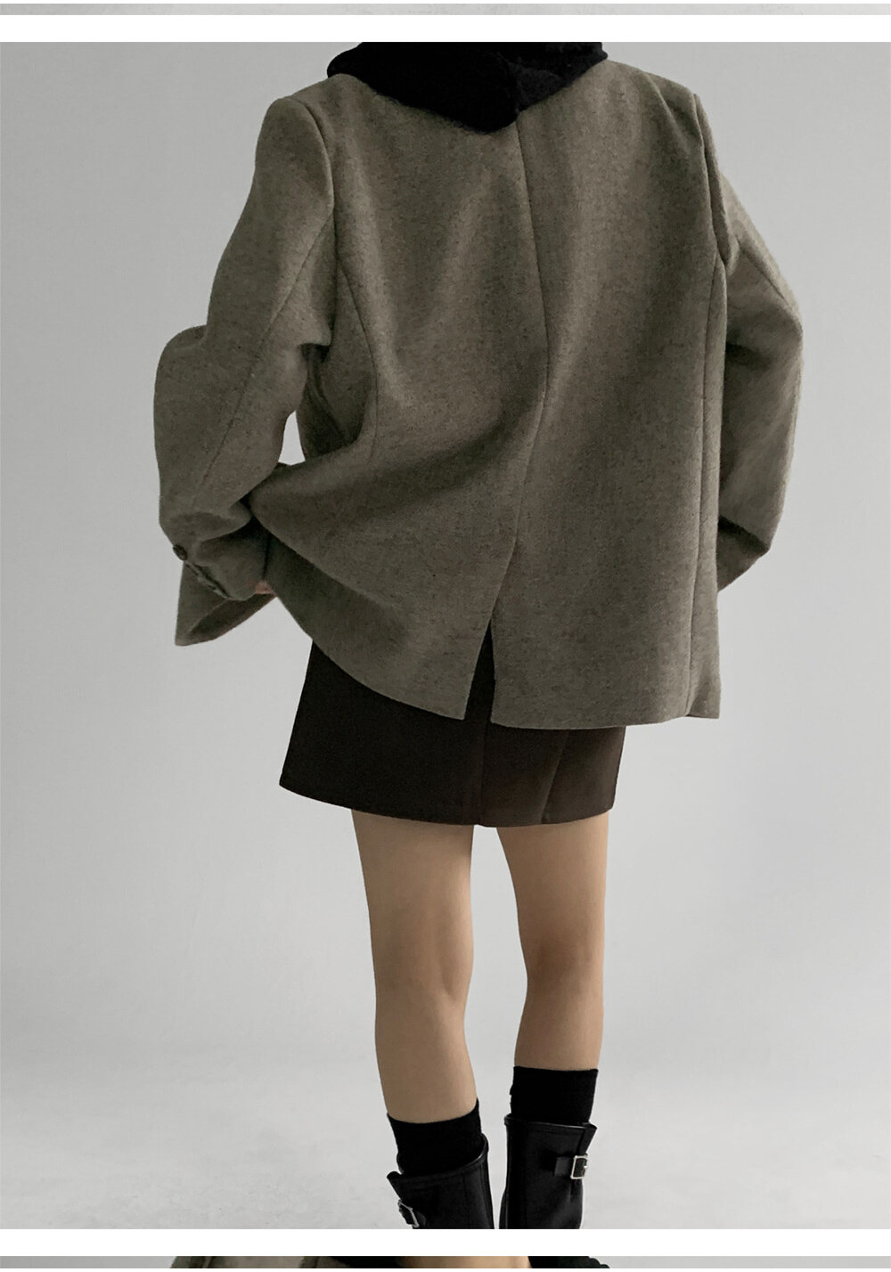 Codibook｜韓國 MAENIQUE 鬆身剪裁羊毛大衣[預購]夾克 單排扣外套 女裝 | 蝦皮購物