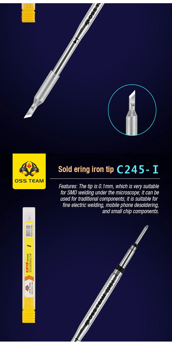 Oss C245 I IS K SK Tips 通用烙鐵頭墨盒兼容 T245 焊台 GVM T245 手機維修 | 蝦皮購物
