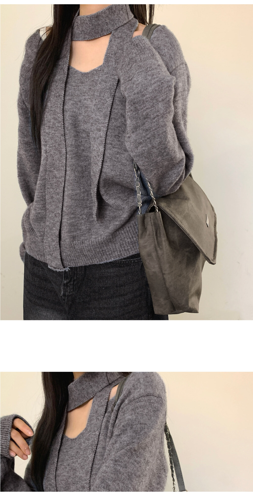 Codibook｜韓國 ondeed 復古灰色大理石紋麂皮金屬logo肩背包[預購]肩背包 女裝 | 蝦皮購物