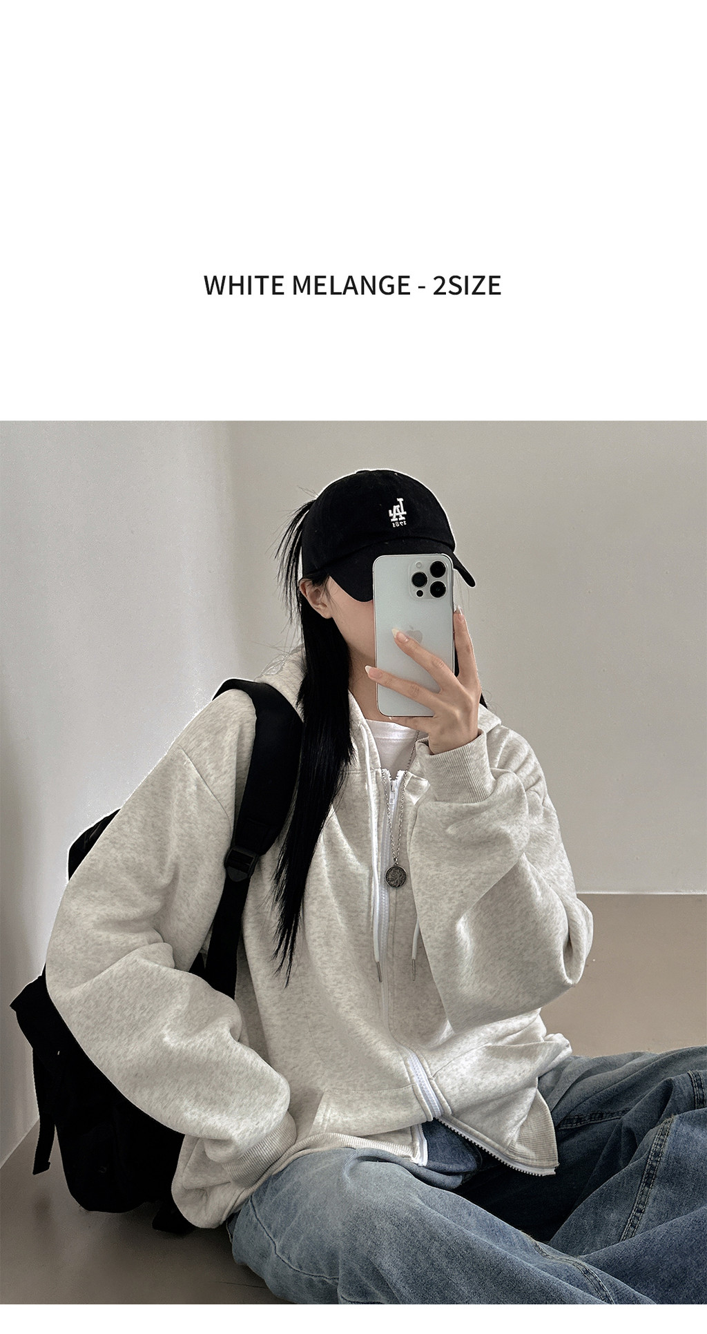 Codibook｜韓國 Loonough 鬆身百搭灰色長袖連帽外套[預購]拉鍊外套 連帽上衣 女裝 | 蝦皮購物