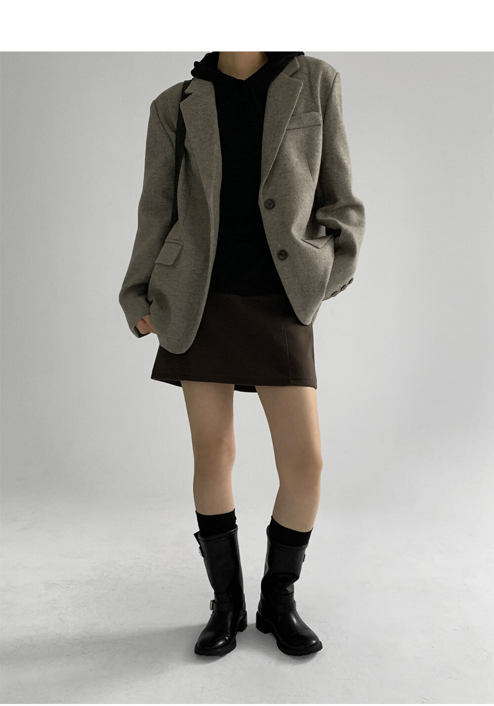 Codibook｜韓國 MAENIQUE 鬆身剪裁羊毛大衣[預購]夾克 單排扣外套 女裝 | 蝦皮購物