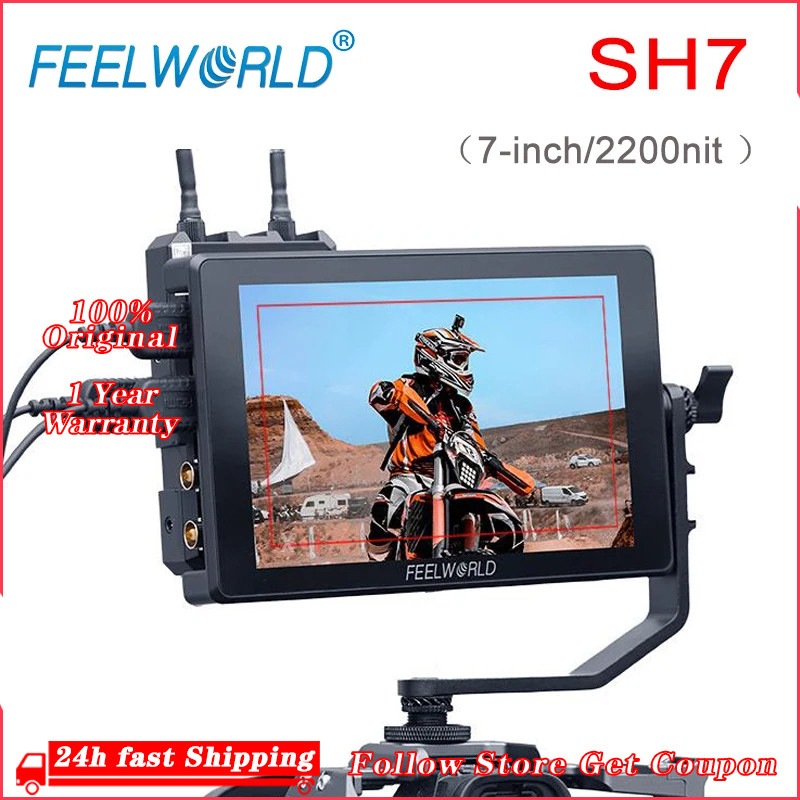 Feelworld SH7 7 英寸顯示器超亮 2200nit SDI 輸入/輸出 1920x1200 分辨率交叉轉換顯 | 蝦皮購物
