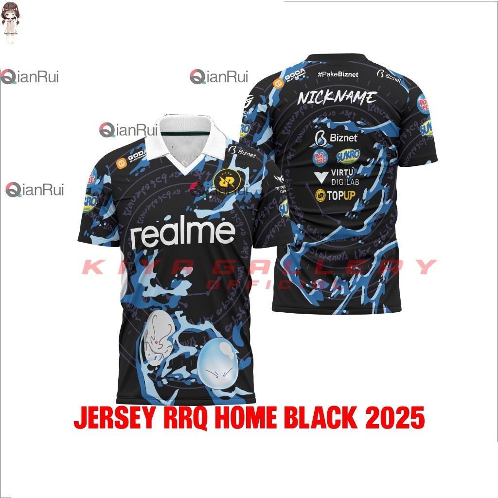 JERSEY BAJU GAMING RRQ 主場黑色 2025 免費姓名 | 蝦皮購物