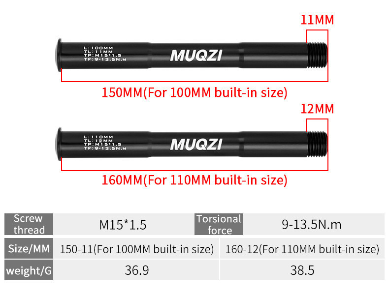 Muqzi 通軸 15x100 15x110 12x100 12x142 12x148 MTB 公路自行車前後輪轂軸前叉 | 蝦皮購物