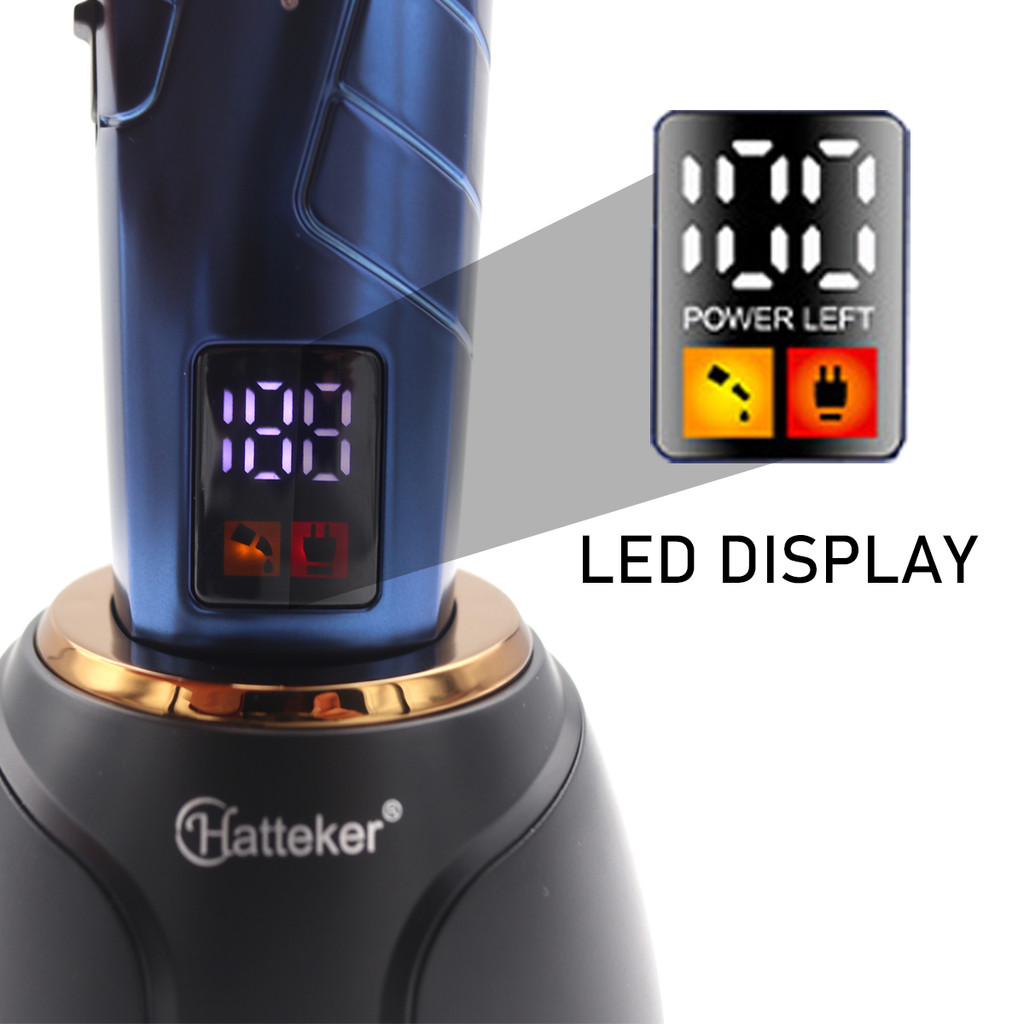 Hatteker HT-6029 男士專業理髮器 - 帶 T 型刀片的全金屬無繩整理機,零間隙設計,LED 顯示屏和 U | 蝦皮購物