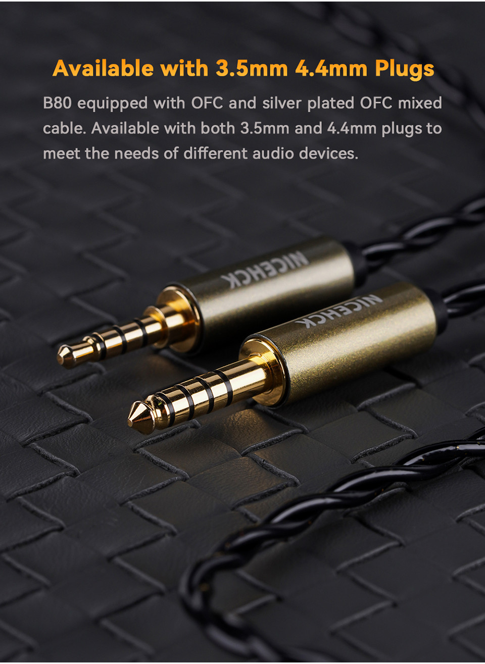 Nicehck B80 平頭耳塞 14.8mm PU TopologyBio 振膜動圈 IEM 3.5/4.4mm 插頭 | 蝦皮購物