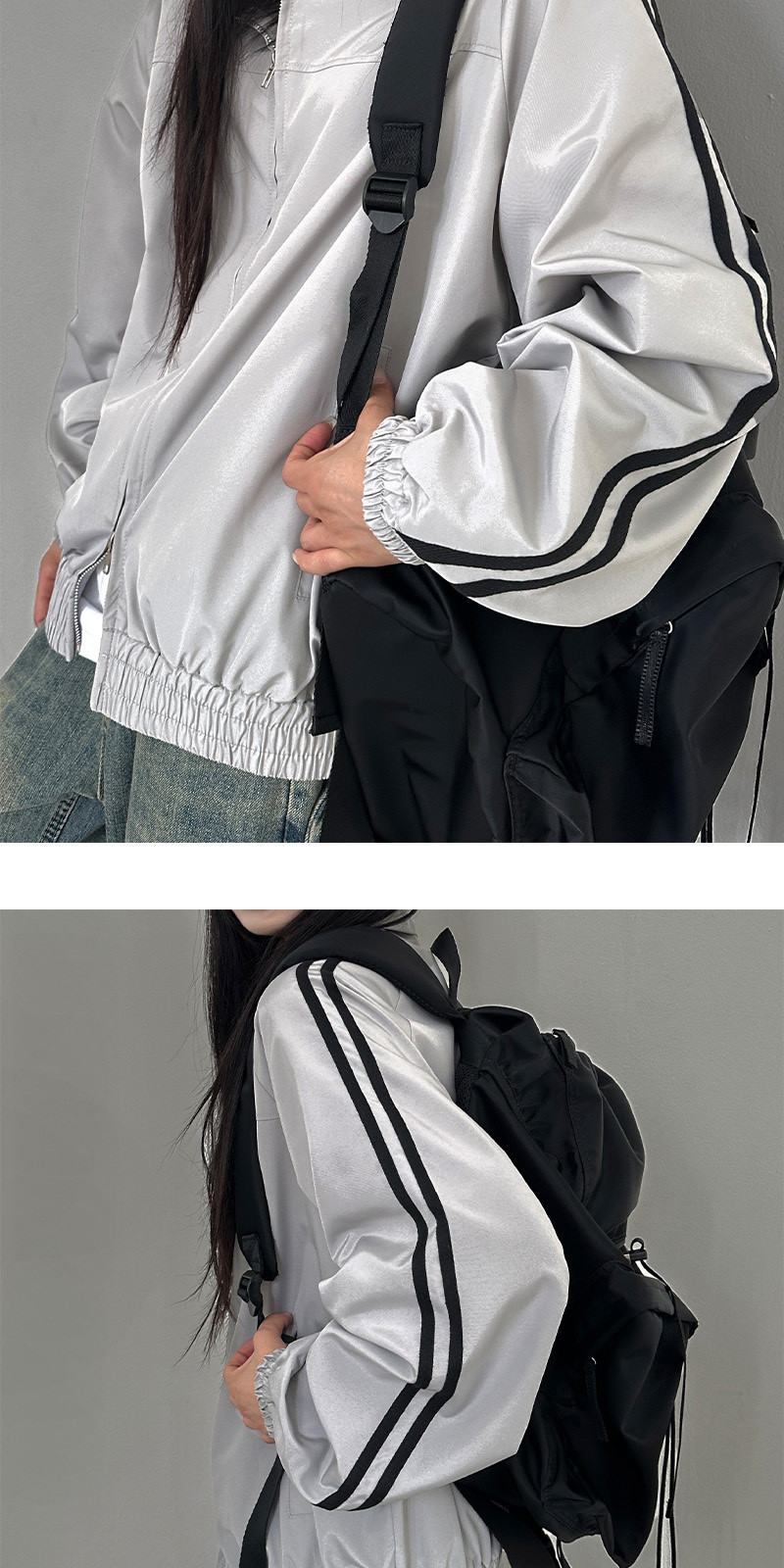 Codibook｜韓國 Loonough 自由休閒垮肩翻領抽繩風衣[預購]拉鍊外套 防風外套 女裝 | 蝦皮購物