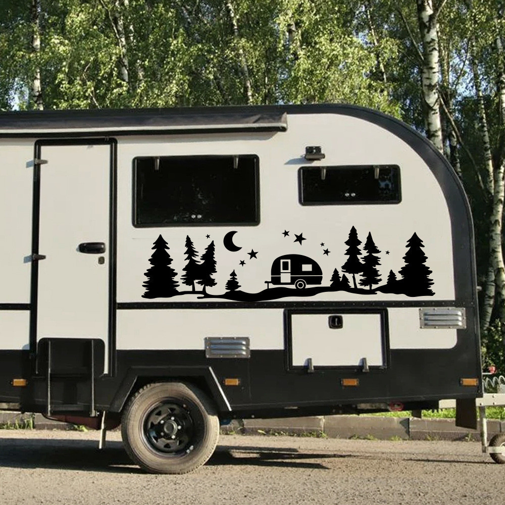 【現貨】車貼,旅行車貼,聖誕貼,DIY車貼,圖形,星星,月亮和樹木,創意車貼 | 蝦皮購物