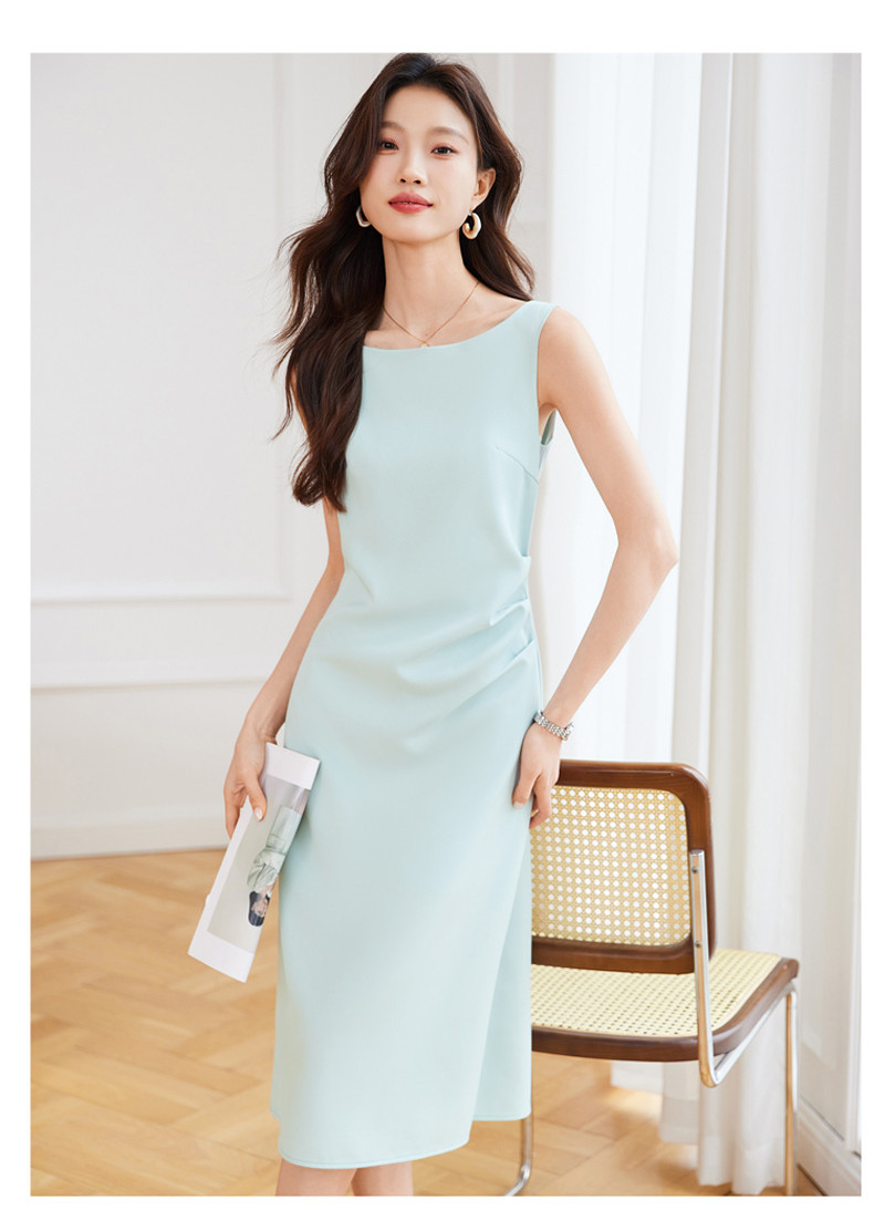 Miguo_氣質打底外穿圓領洋裝女 春夏款 媛風時尚簡約高階職業洋裝 S-5XL 純色背心裙 大尺寸洋裝 | 蝦皮購物