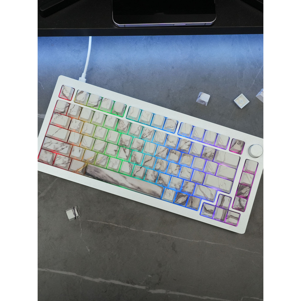 新款 電競 主題 個性 Womier《大理石》原廠側刻鍵帽PBT創意個性透光鍵帽熱昇華客製化 | 蝦皮購物