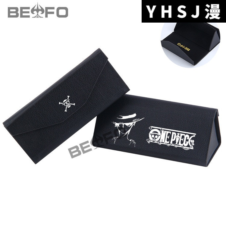 BEUFO海賊王人物路飛索隆明哥羅艾斯黑胡子動漫三角折疊眼鏡盒 242 | 蝦皮購物