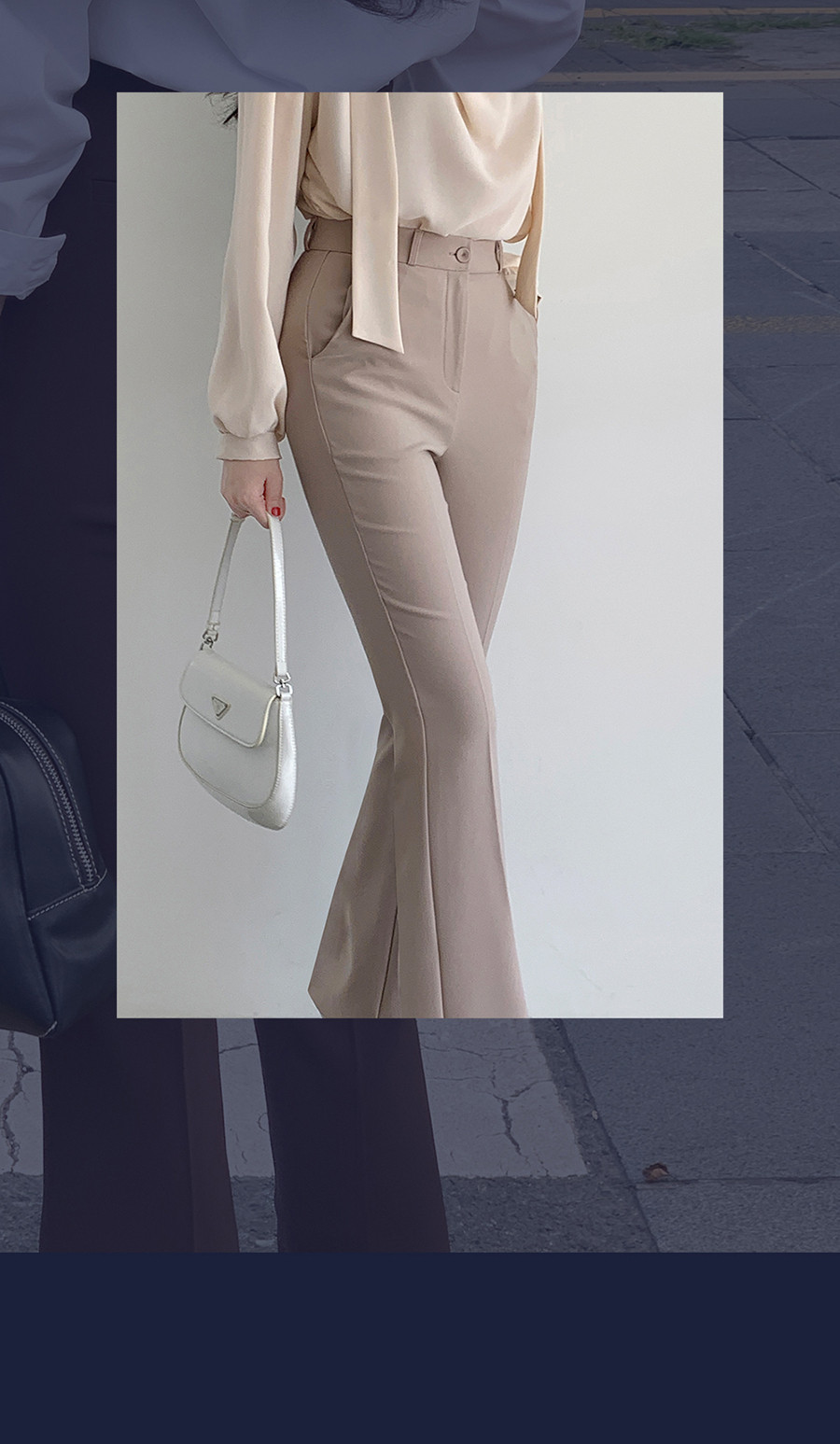 Codibook｜韓國 paknamae 輕鬆修身五色多長度喇叭西裝褲[現貨 - 黑色XL/長版]長褲 西裝褲 女裝 | 蝦皮購物