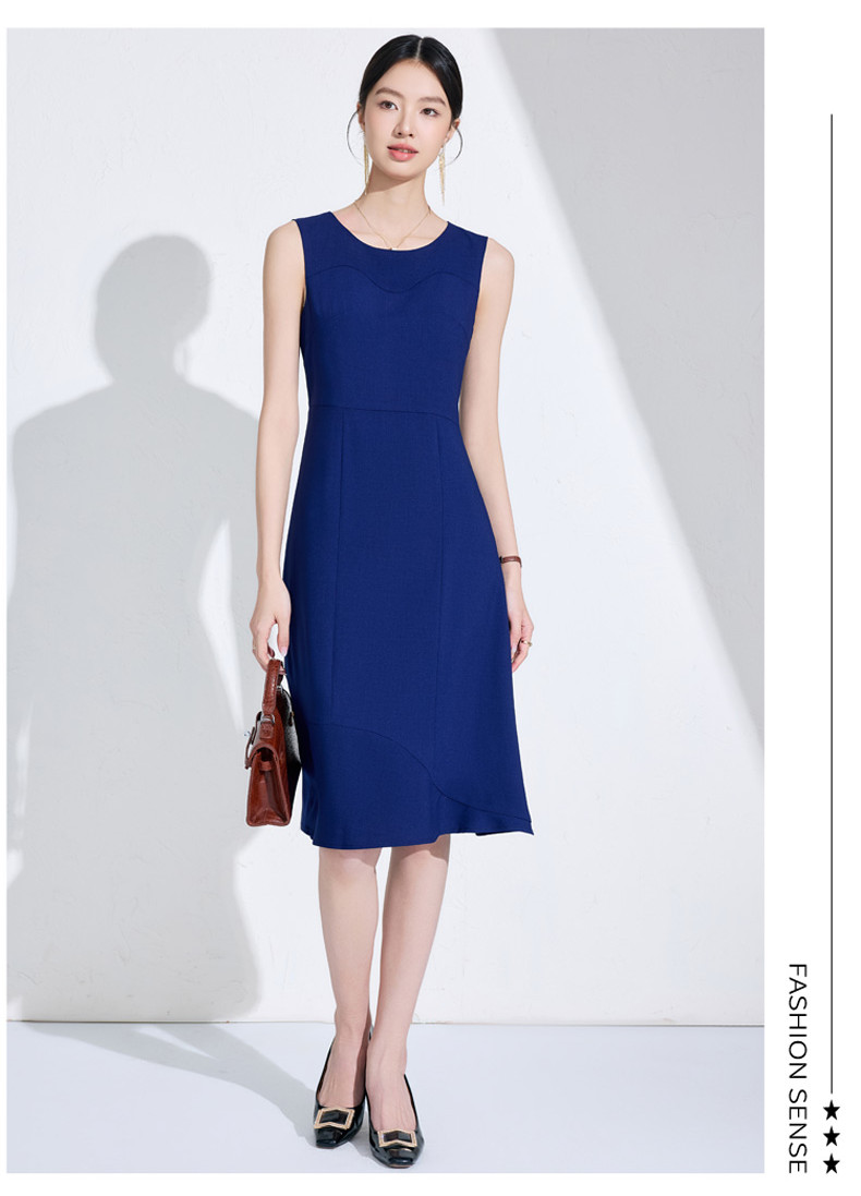 Miguo_氣質內搭打底圓領洋裝女 春夏款 媛風時尚簡約高階職業洋裝 職業OL背心裙 S-5XL 大尺寸洋裝 | 蝦皮購物