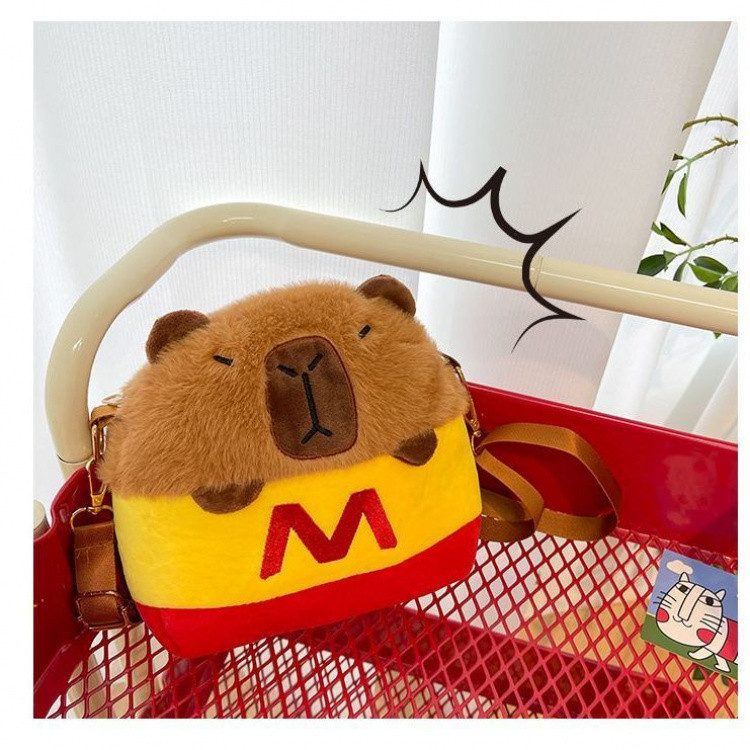 爆款 可愛 麥噹勞卡皮巴拉 包包 毛絨 卡通 新款 兒童 少女 水豚斜挎包 雙肩包 ENEP | 蝦皮購物